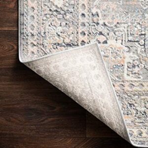 Loloi II Lucia Collection LUC-01 Grey/Sunset, Transitional 7'-9" x 10'-6" Area Rug