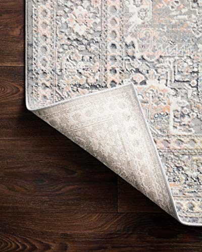 Loloi II Lucia Collection LUC-01 Grey/Sunset, Transitional 7'-9" x 10'-6" Area Rug