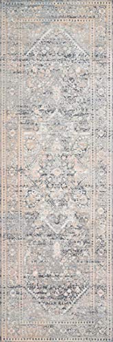 Loloi II Lucia Collection LUC-01 Grey/Sunset, Transitional 7'-9" x 10'-6" Area Rug