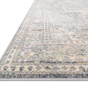 Loloi II Lucia Collection LUC-01 Grey/Sunset, Transitional 7'-9" x 10'-6" Area Rug