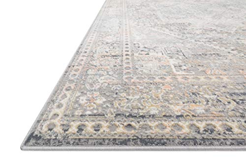 Loloi II Lucia Collection LUC-01 Grey/Sunset, Transitional 7'-9" x 10'-6" Area Rug