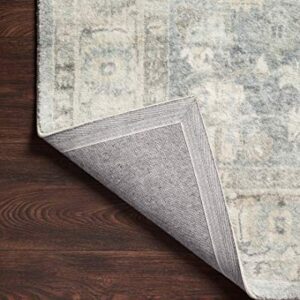 Loloi II Rosette Collection ROS-07 Denim/Fog, Traditional 7'-6" x 9'-6" Area Rug