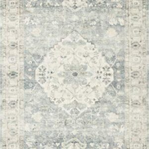 Loloi II Rosette Collection ROS-07 Denim/Fog, Traditional 7'-6" x 9'-6" Area Rug