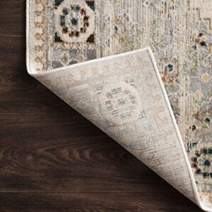 Loloi II Isadora Collection ISA-01 Oatmeal/Silver, Transitional 2'-0" x 3'-0" Accent Rug