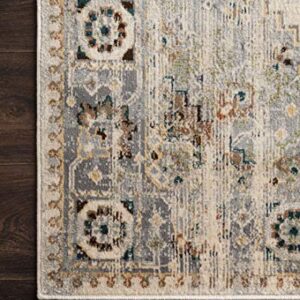 Loloi II Isadora Collection ISA-01 Oatmeal/Silver, Transitional 2'-0" x 3'-0" Accent Rug