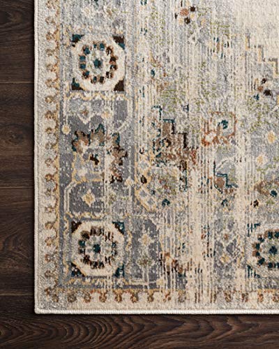 Loloi II Isadora Collection ISA-01 Oatmeal/Silver, Transitional 2'-0" x 3'-0" Accent Rug