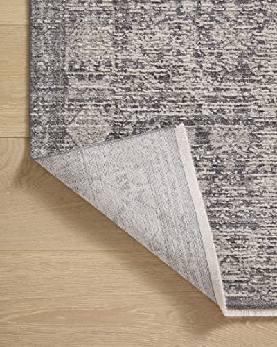 Amber Lewis x Loloi Alie Collection ALE-03 Charcoal / Dove, Traditional 18" x 18" Sample Rug