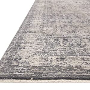 Amber Lewis x Loloi Alie Collection ALE-03 Charcoal / Dove, Traditional 18" x 18" Sample Rug