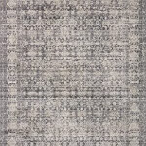 Amber Lewis x Loloi Alie Collection ALE-03 Charcoal / Dove, Traditional 18" x 18" Sample Rug