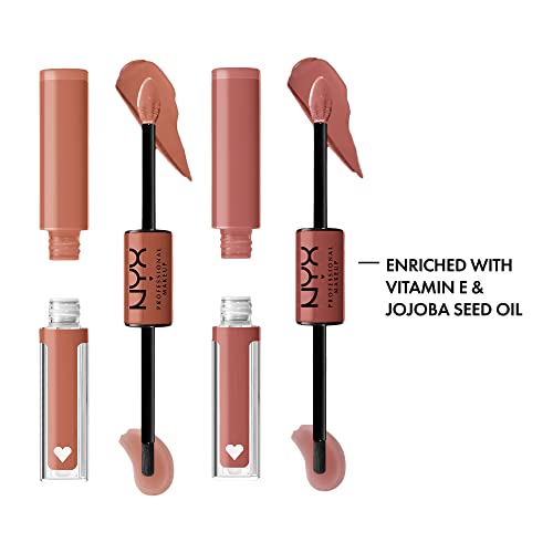 NYX PROFESSIONAL MAKEUP Shine Loud, Long-Lasting Liquid Lipstick with Clear Lip Gloss - Pack of 2 (Magic Maker, Goal Crusher)