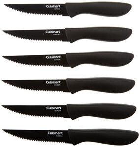 cuisinart c55-6pcsbk advantage color collection 6-piece ceramic coated steak knife set, black