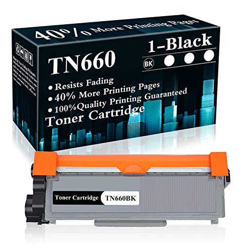 1 Black TN660 Toner Cartridge Replacement for Brother HL-L2300D L2315DW L2320D L2340DW L2360DW L2380DW MFC-L2680W L2700DW L2705DW L2707DW L2720DW L2740DW DCP-L2520DW L2540DW Printer,Sold by TopInk