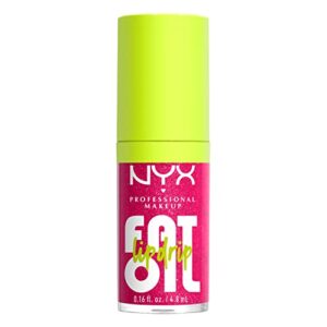 NYX PROFESSIONAL MAKEUP Fat Oil Lip Drip, Moisturizing, Shiny and Vegan Tinted Lip Gloss - Supermodel (Shimmering Magenta)