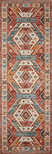 Loloi II Zion Collection ZIO-05 RED/Multi, Traditional 7'-6" x 9'-6" Area Rug