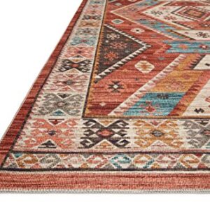 Loloi II Zion Collection ZIO-05 RED/Multi, Traditional 7'-6" x 9'-6" Area Rug