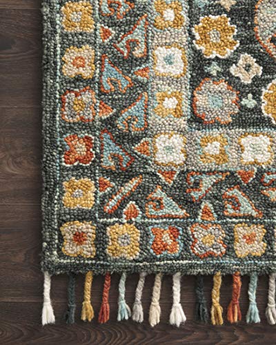 Loloi II Elka Collection ELK-03 Denim/Multi, Transitional 7'-9" x 9'-9" Area Rug