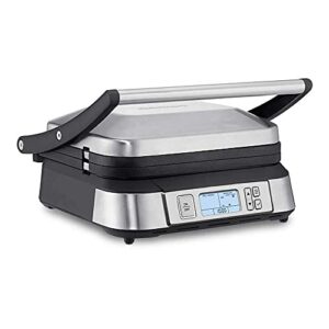 cuisinart gr-6s contact smoke-less mode griddler, 11.5″(l) x 10.5″(w) x 7.0″(h), silver (renewed)