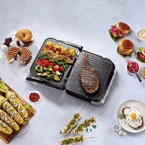 Cuisinart GR-6S Contact Smoke-Less Mode Griddler, 11.5"(L) x 10.5"(W) x 7.0"(H), Silver (Renewed)