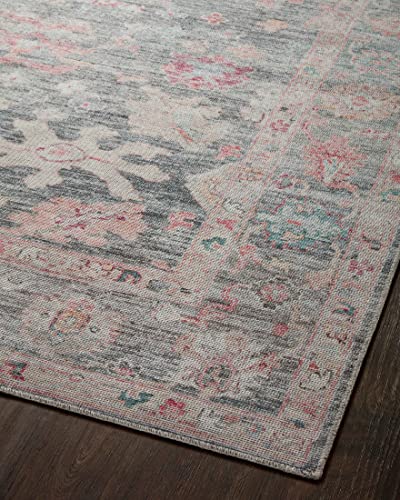 Loloi II Elysium Collection ELY-02 Graphite/Multi, Traditional 7'-6" x 9'-6" Area Rug