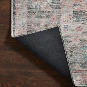 Loloi II Elysium Collection ELY-02 Graphite/Multi, Traditional 7'-6" x 9'-6" Area Rug