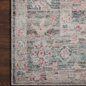 Loloi II Elysium Collection ELY-02 Graphite/Multi, Traditional 7'-6" x 9'-6" Area Rug