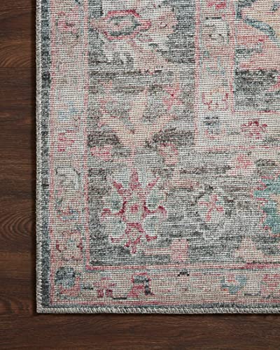 Loloi II Elysium Collection ELY-02 Graphite/Multi, Traditional 7'-6" x 9'-6" Area Rug