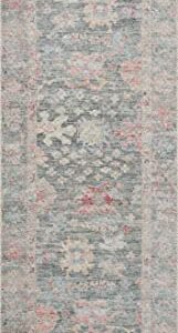 Loloi II Elysium Collection ELY-02 Graphite/Multi, Traditional 7'-6" x 9'-6" Area Rug