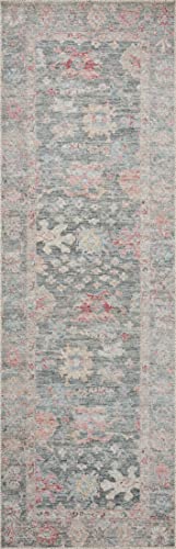 Loloi II Elysium Collection ELY-02 Graphite/Multi, Traditional 7'-6" x 9'-6" Area Rug