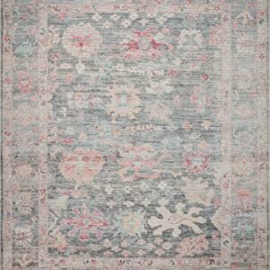 Loloi II Elysium Collection ELY-02 Graphite/Multi, Traditional 7'-6" x 9'-6" Area Rug