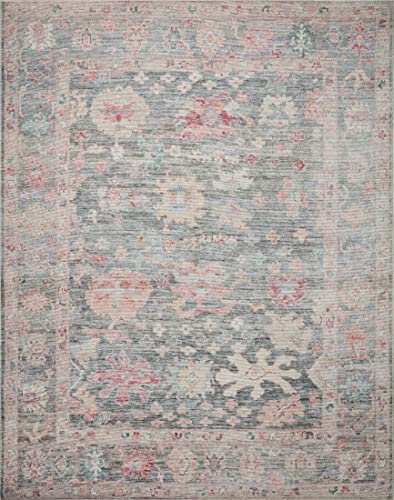 Loloi II Elysium Collection ELY-02 Graphite/Multi, Traditional 7'-6" x 9'-6" Area Rug