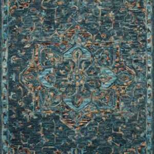 Loloi Victoria Collection Area Rug, 5'-0" x 7'-6", Teal/Multi