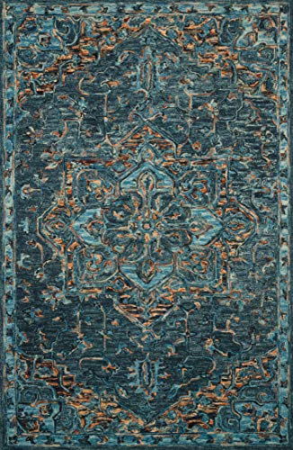 Loloi Victoria Collection Area Rug, 5'-0" x 7'-6", Teal/Multi