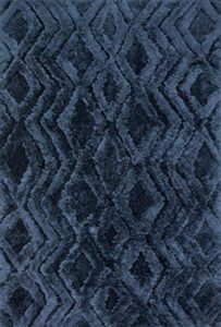 loloi caspia x justina blakeney shag collection area rug, 9’3″ x 13′, indigo