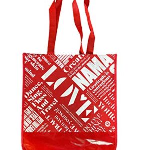 Lululemon Medium LOVE Breathe Deeply Tote Bag Red Silver Black White (Red)