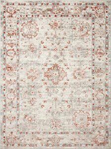 loloi ii estelle collection est-01 ivory/rust, transitional 9′-3″ x 12′-10″ area rug