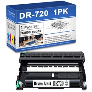 tcxlink dr720 compatible dr-720 black drum unit replacement for brother hl-5440dn dcp-8110dn mfc-8510dn printer toner.(1 pack)