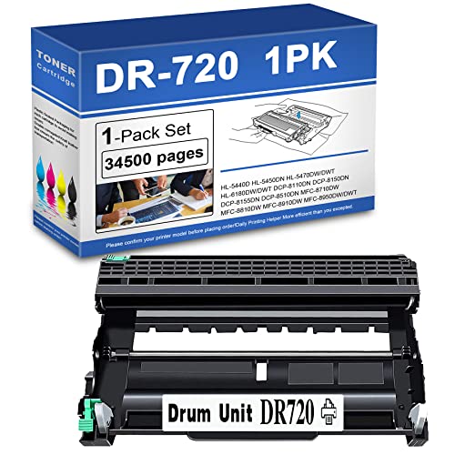 TcxLink DR720 Compatible DR-720 Black Drum Unit Replacement for Brother HL-5440DN DCP-8110DN MFC-8510DN Printer Toner.(1 Pack)