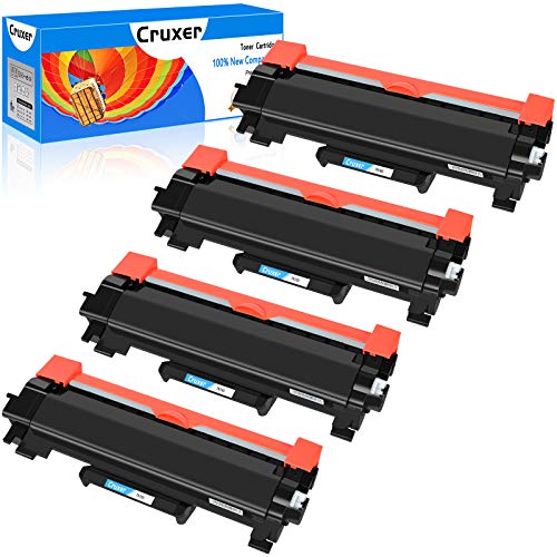 Cruxer Compatible Toner Cartridge Replacement for Brother TN760 TN-760 TN 760 Used for MFC-L2710DW DCP-L2550DW HL-L2350DW HL-L2390DW MFC-L2750DW HL-L2395DW Printer (Black, 4-Pack)