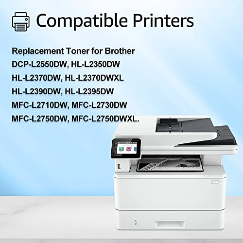 Cruxer Compatible Toner Cartridge Replacement for Brother TN760 TN-760 TN 760 Used for MFC-L2710DW DCP-L2550DW HL-L2350DW HL-L2390DW MFC-L2750DW HL-L2395DW Printer (Black, 4-Pack)