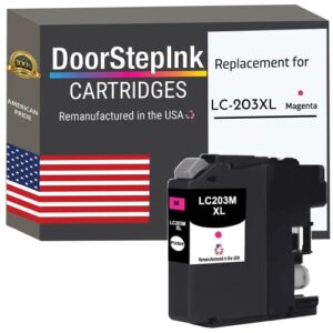 doorstepink remanufactured in the usa ink cartridge replacements for brother lc203 magenta for printers mfc-j4320dw mfc-j4420dw mfc-j460dw mfc-j4620dw mfc-j480dw mfc-j485dw