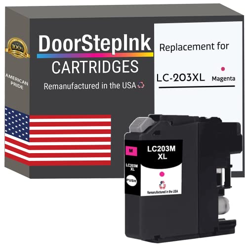 DoorStepInk Remanufactured in The USA Ink Cartridge Replacements for Brother LC203 Magenta for Printers MFC-J4320DW MFC-J4420DW MFC-J460DW MFC-J4620DW MFC-J480DW MFC-J485DW