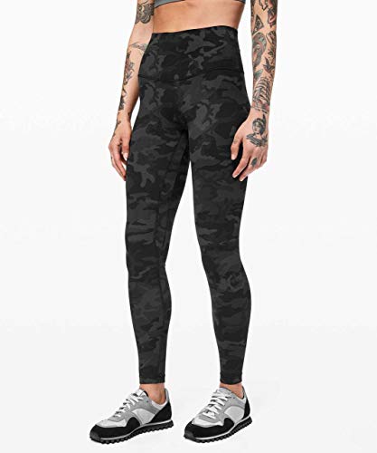 Lululemon Align Stretchy Full Length Yoga Pants - Women’s Workout Leggings, High-Waisted Design, Breathable, Sculpted Fit, 28 Inch Inseam, Incognito Camo Multi Grey, 8