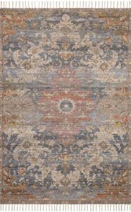 justina blakeney x loloi cornelia collection cor-06 denim / multi transitional 7′-9″ x 9′-9″ area rug