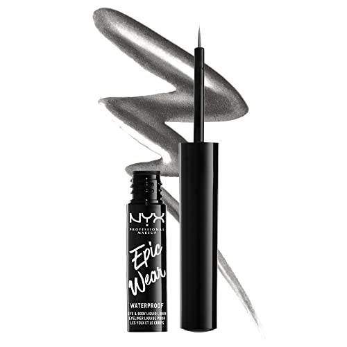 NYX PROFESSIONAL MAKEUP Epic Wear Metallic Liquid Liner, Long-Lasting Waterproof Eyeliner - Gun Metal