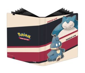 ultra pro – pokémon snorlax & munchlax (9-pocket pro binder) – protect collectible cards, trading cards, & gaming cards, side loading pockets, protect & store up to 360 standard size collectible cards