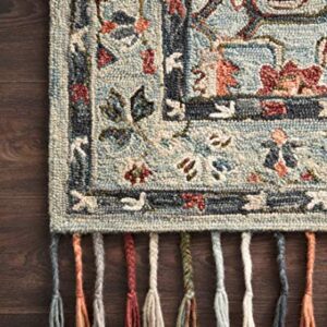 Loloi II Elka Collection ELK-01 Sky/Multi, Transitional 5'-0" x 7'-6" Area Rug