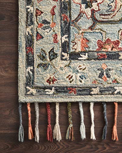 Loloi II Elka Collection ELK-01 Sky/Multi, Transitional 5'-0" x 7'-6" Area Rug