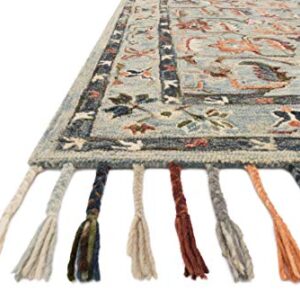 Loloi II Elka Collection ELK-01 Sky/Multi, Transitional 5'-0" x 7'-6" Area Rug