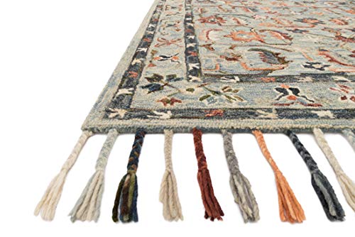 Loloi II Elka Collection ELK-01 Sky/Multi, Transitional 5'-0" x 7'-6" Area Rug