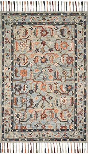 Loloi II Elka Collection ELK-01 Sky/Multi, Transitional 5'-0" x 7'-6" Area Rug